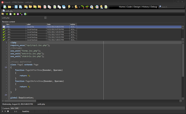History - HTML5 Builder History - HTML5 Builder