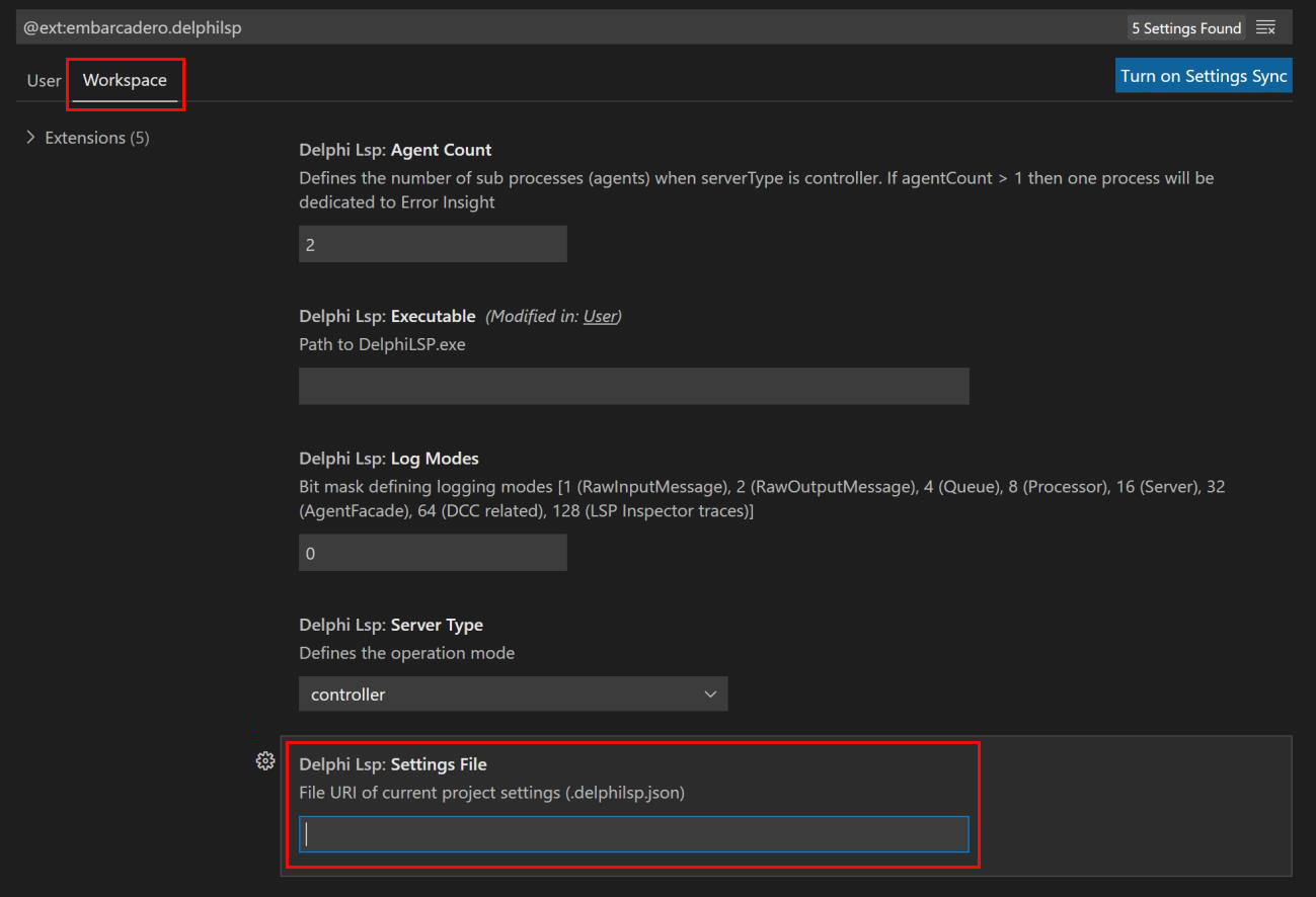 Using DelphiLSP Code Insight with Other Editors - RAD Studio