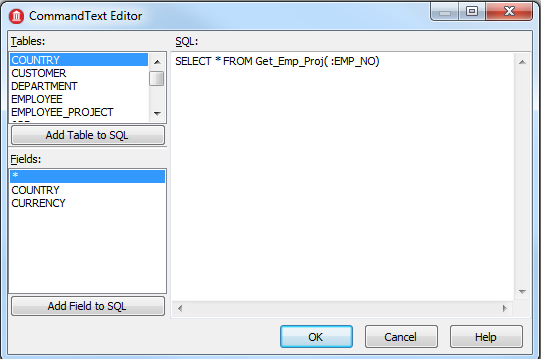 Get Employee Project Assignments with a Stored Procedure (IBX General Tutorial) - RAD Studio