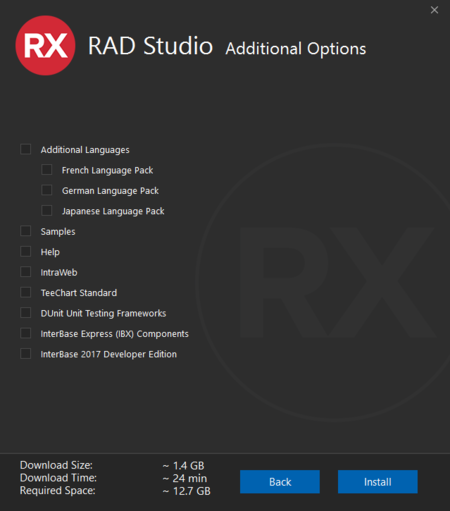 Feature Installer - RAD Studio