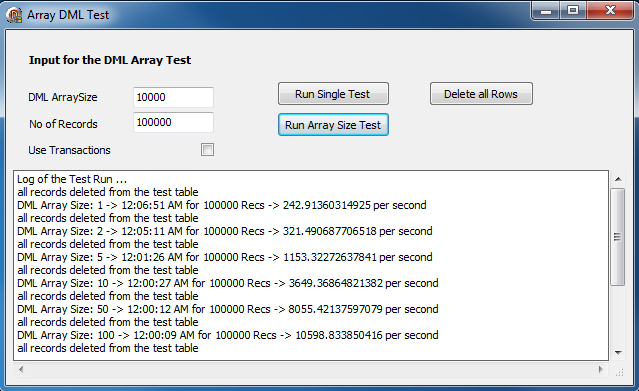 Performances de la commande Array DML (FireDAC) — RAD Studio