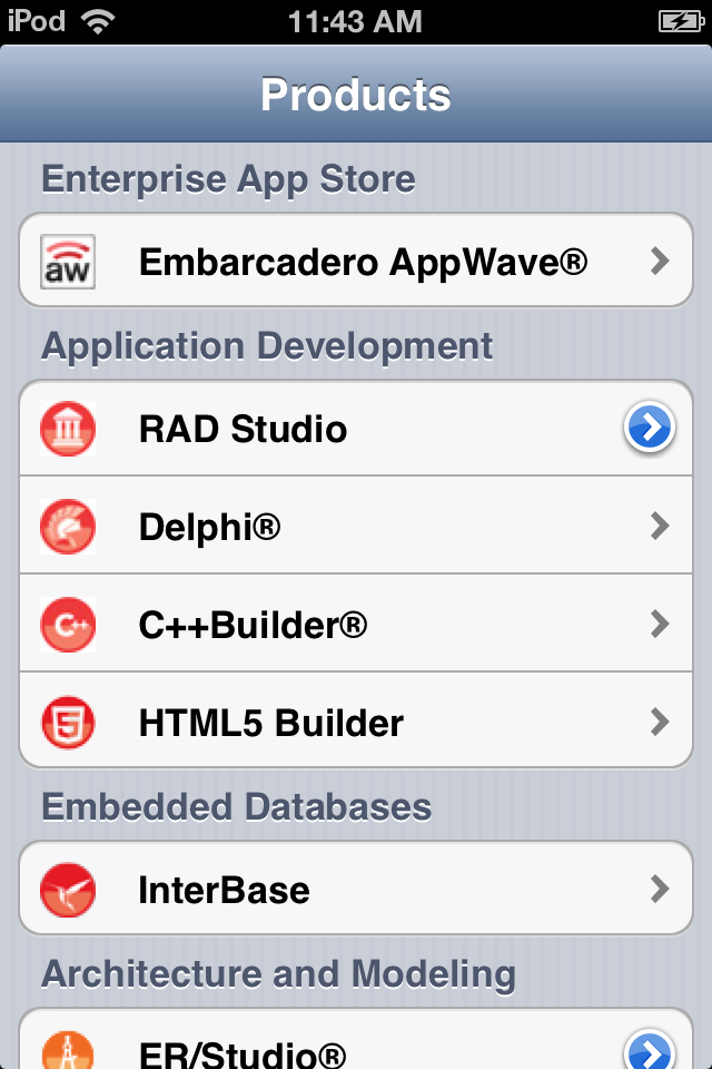 モバイル チュートリアル：リスト ボックス コンポーネントを使用してテーブル ビューを表示する（iOS および Android） - RAD Studio